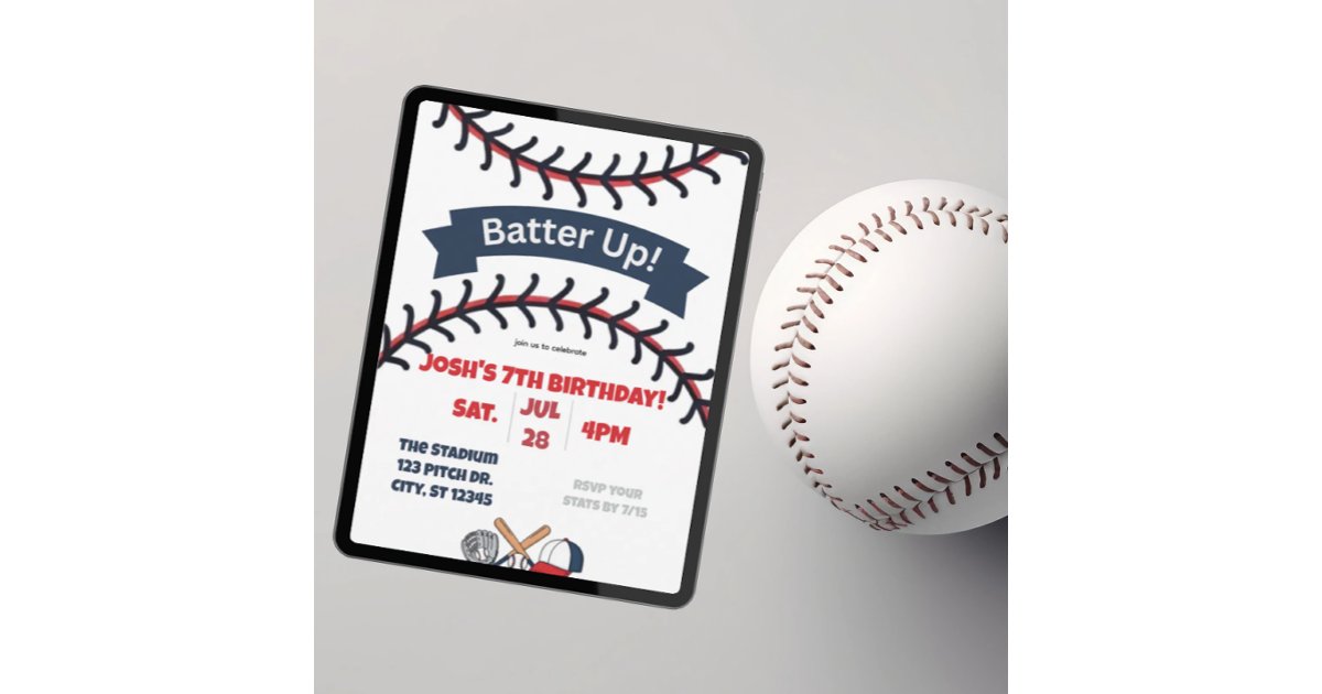 Batter Up baseball birthday Invitation | Zazzle