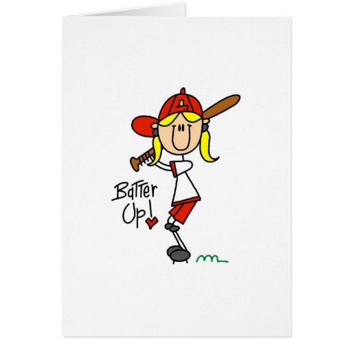 Batter Up! Softball Stick Figure Card | Zazzle