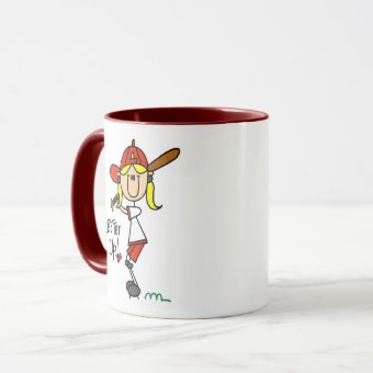 Batter Up! Softball Stick Figure Mug | Zazzle