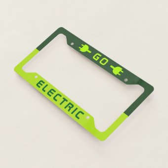 Battery Electric Vehicle (BEV) | Go Electric License Plate Frame | Zazzle
