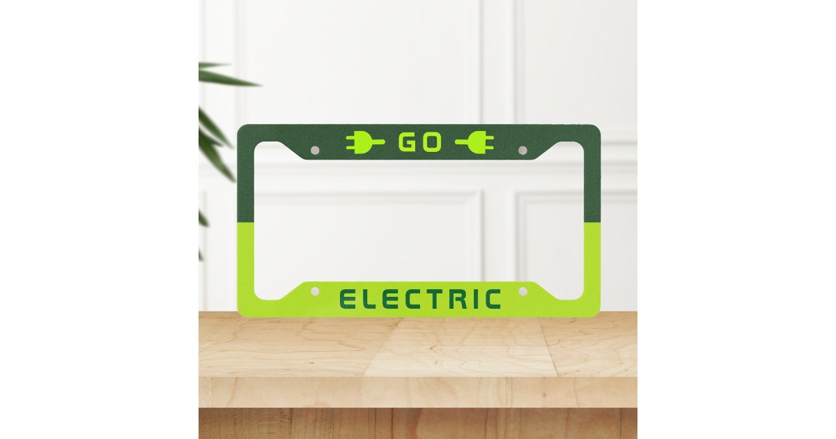 Battery Electric Vehicle (BEV) | Go Electric License Plate Frame | Zazzle