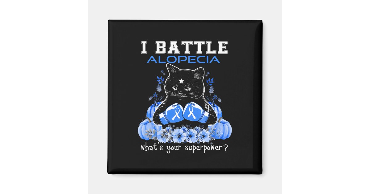 Battle Alopecia Awareness Fun Cat Magnet | Zazzle Battle Alopecia Awareness Fun Cat Magnet | Zazzle