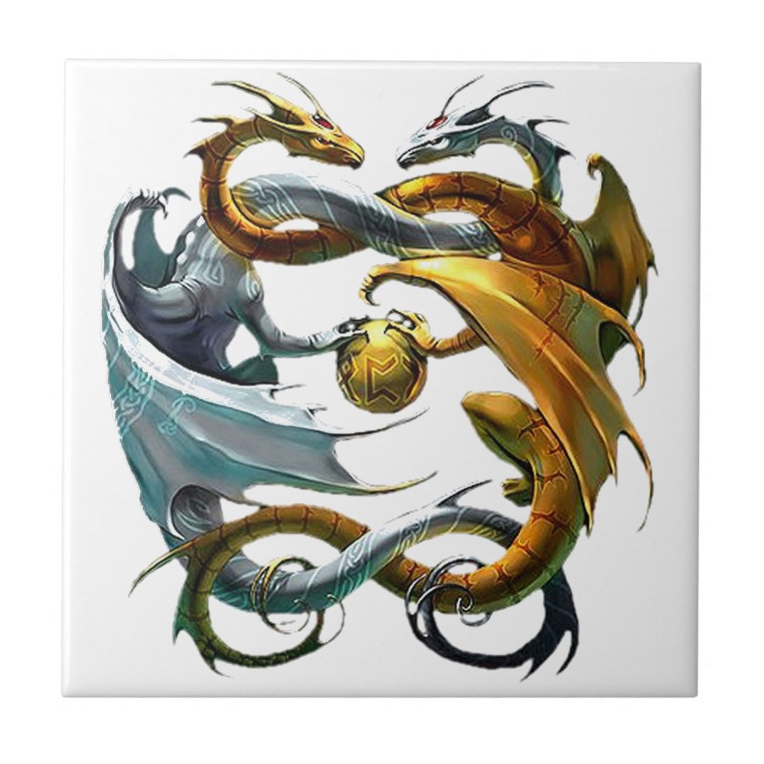 Battle Dragons Tile | Zazzle