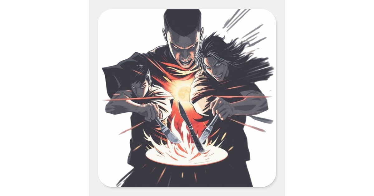 Battle Feast: Rise of the Culinary Warriors Square Sticker | Zazzle