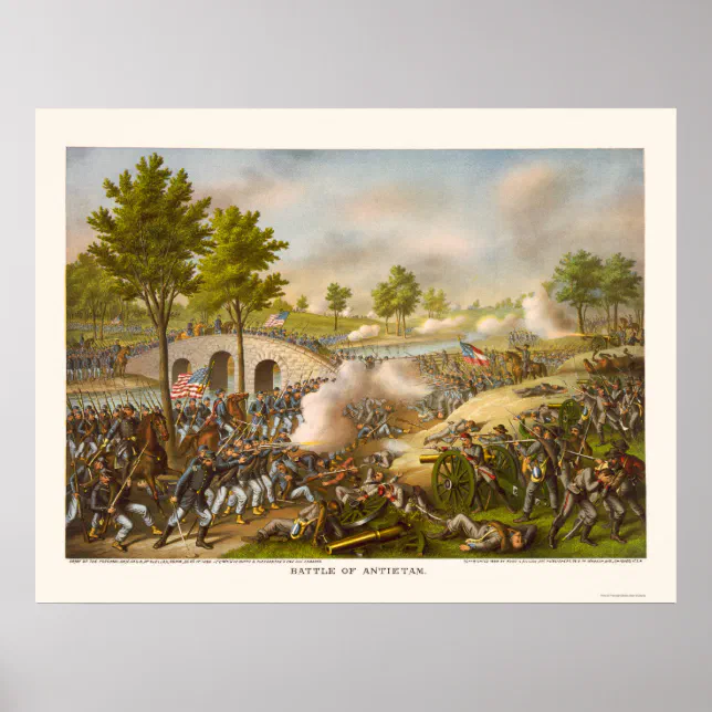 Battle of Antietam Showing General McClellan 1862 Poster | Zazzle
