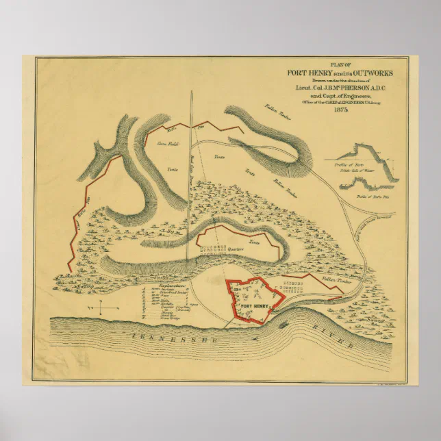 Battle of Fort Henry - Civil War Panoramic Map Poster | Zazzle