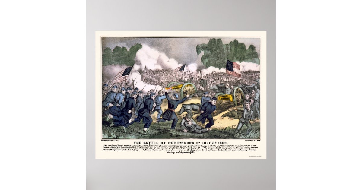 Battle of Gettysburg by 1863 Poster | Zazzle