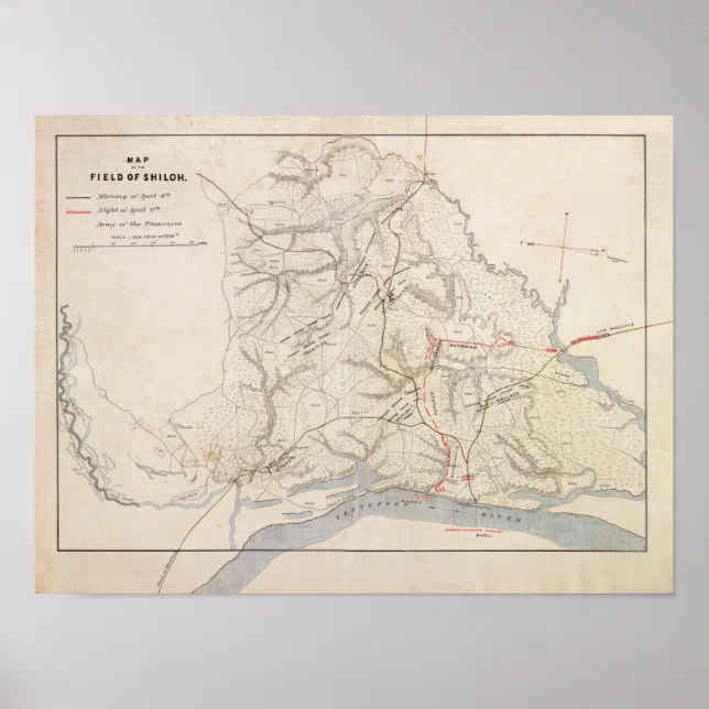 Battle of Shiloh - Civil War Panoramic Map 4 Poster | Zazzle