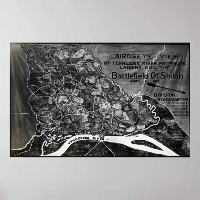 Battle of Shiloh - Civil War Panoramic Map Poster | Zazzle