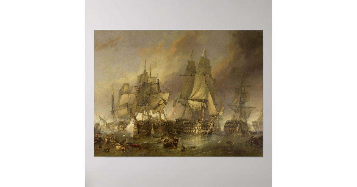 Battle of Trafalgar Poster W C Stanfield 1836 | Zazzle