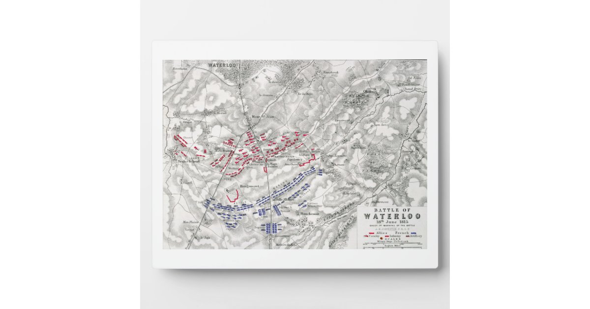 Battle of Waterloo, 18th June 1815, Sheet 1st (eng Plaque | Zazzle