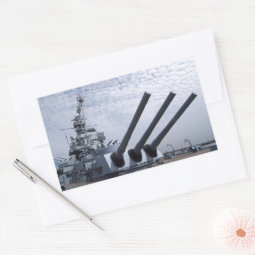 Battleship USS Alabama Rectangular Sticker | Zazzle