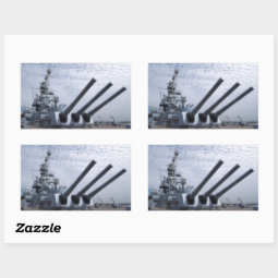 Battleship USS Alabama Rectangular Sticker | Zazzle