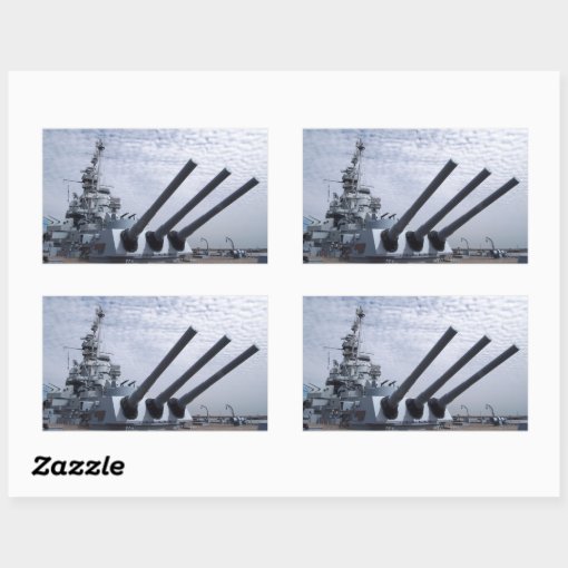 Battleship USS Alabama Rectangular Sticker | Zazzle
