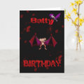 Batty Birthday Blood Bats Goth Emo Alternative Card | Zazzle