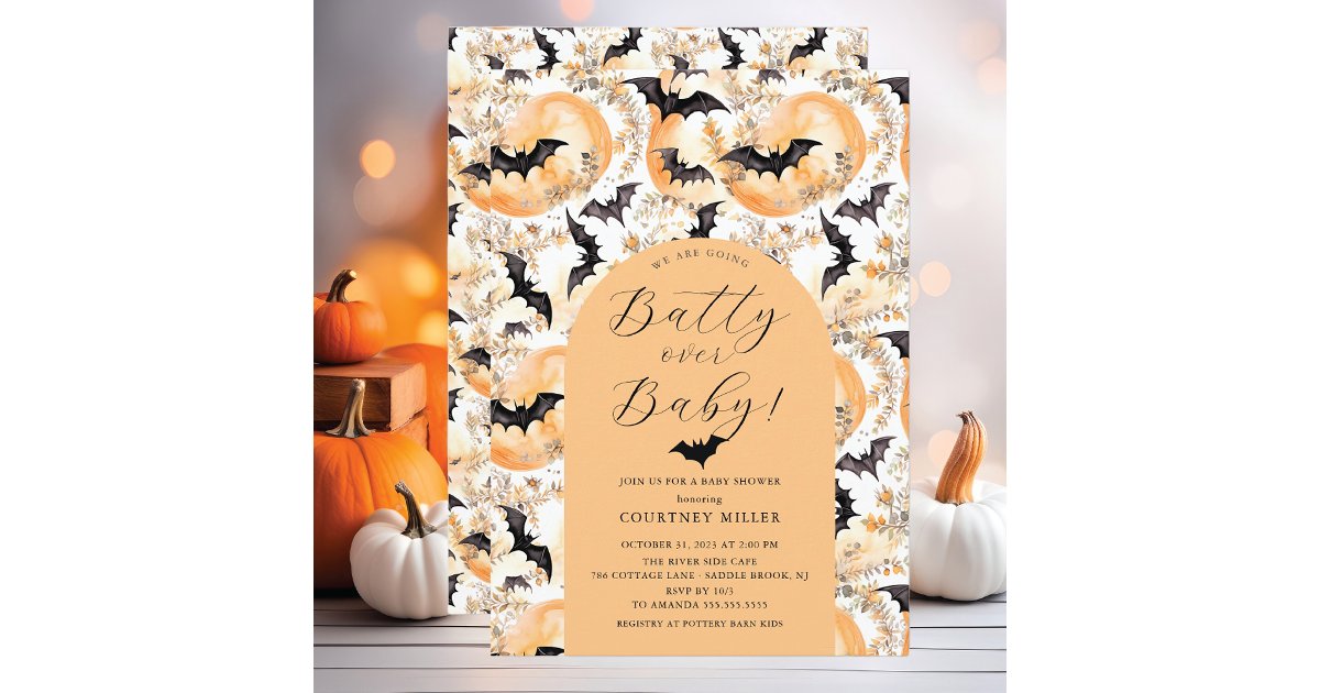 Batty Over Baby Baby Shower Invitation | Zazzle