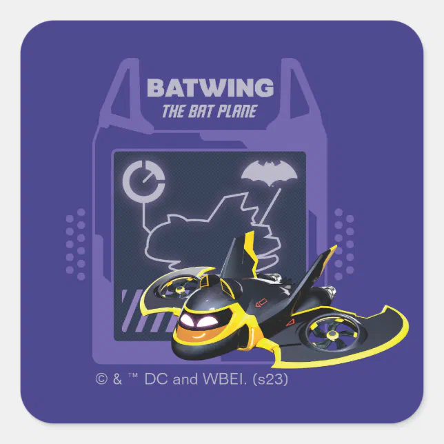 Batwheels™ Batwing - The Bat Plane Square Sticker | Zazzle