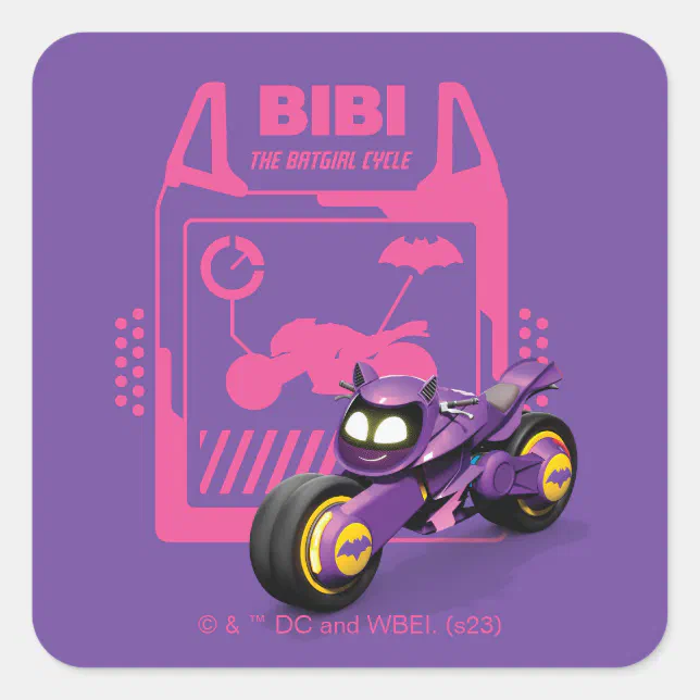 Batwheels™ Bibi - The Batgirl Cycle Square Sticker | Zazzle
