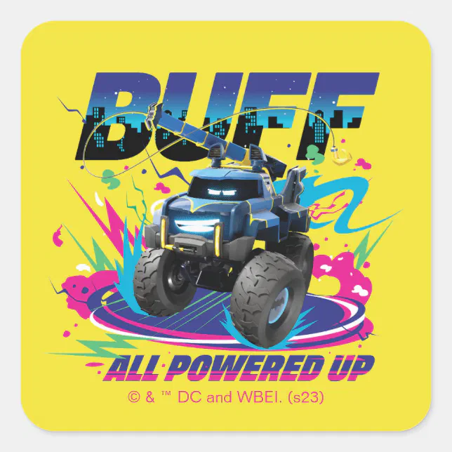 Batwheels™ Buff - All Powered Up Square Sticker | Zazzle