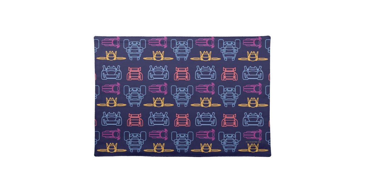 Batwheels™ Neon Outline Pattern Cloth Placemat | Zazzle