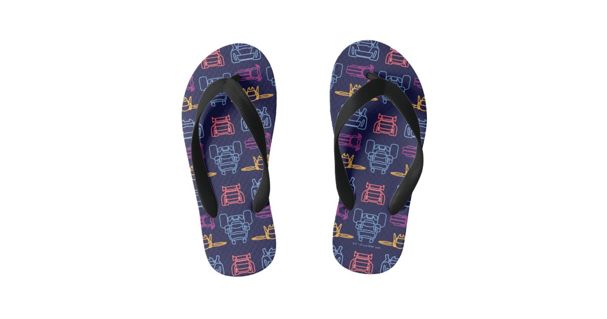 Batwheels™ Neon Outline Pattern Kid's Flip Flops | Zazzle