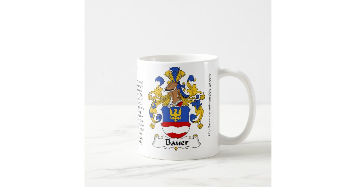 Bauer Family Crest on a mug | Zazzle