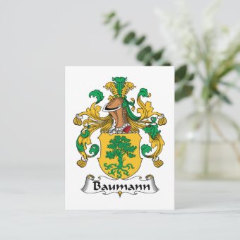 Baumann Family Crest Postcard | Zazzle