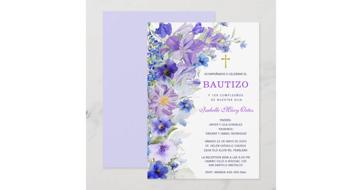 Bautizo Y Primer Añito de nuestro hija Invitation | Zazzle