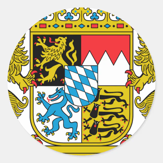 Bavaria (Germany) Coat of Arms Classic Round Sticker | Zazzle