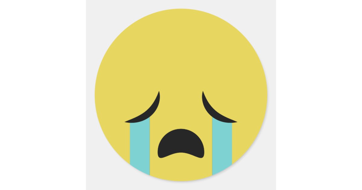Bawling Emoji Classic Round Sticker | Zazzle