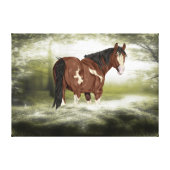 Bay and White Splash Overo Paint Horse Canvas Print | Zazzle