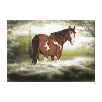 Bay and White Splash Overo Paint Horse Canvas Print | Zazzle