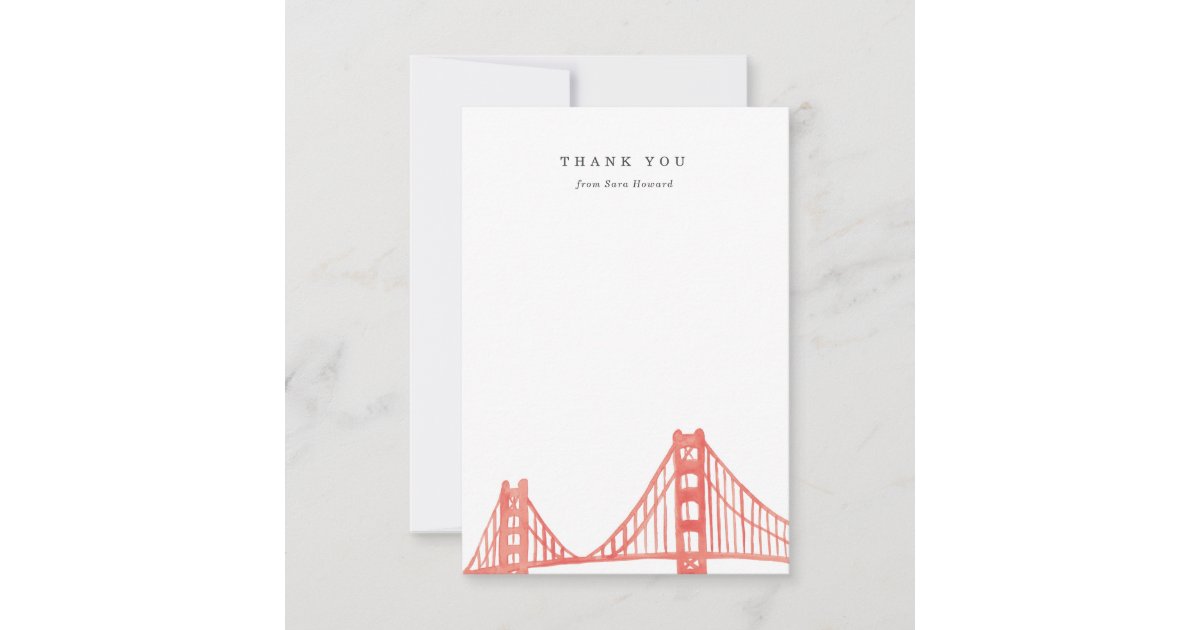 Bay Bridge Thank You Card | Zazzle