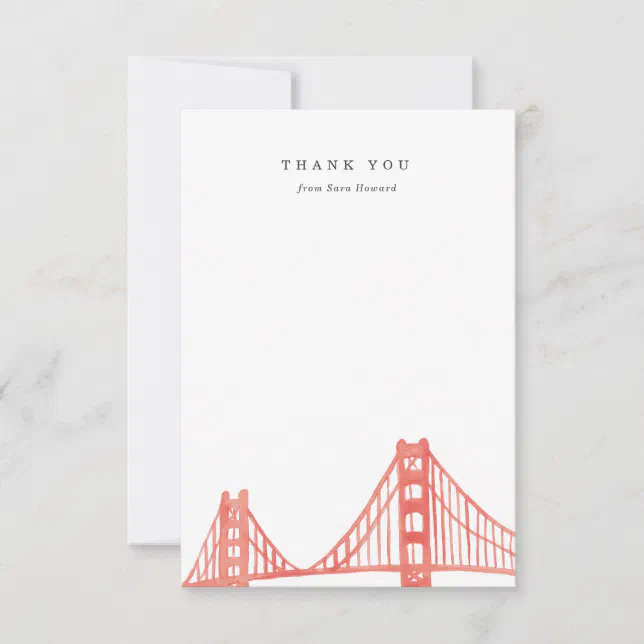 Bay Bridge Thank You Card | Zazzle