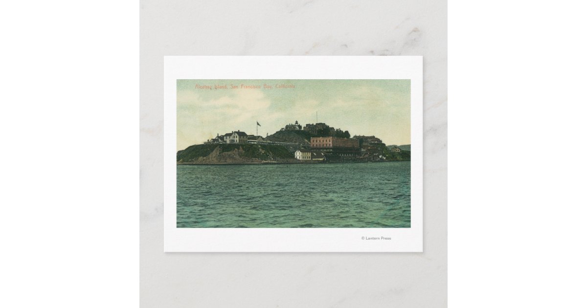 Bay View of Alcatraz Islans and Prison Postcard | Zazzle