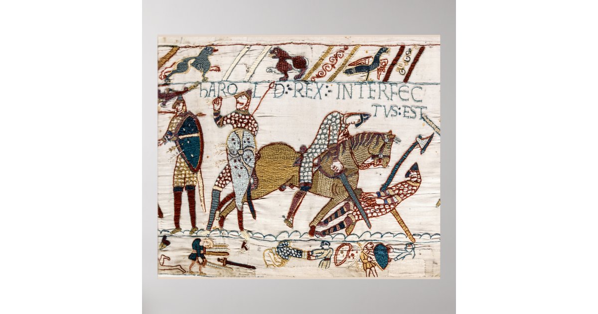 BAYEUX TAPESTRY Death of King Harold at Battle Poster | Zazzle