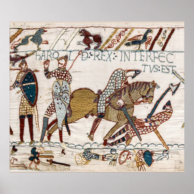 BAYEUX TAPESTRY Death of King Harold at Battle Poster | Zazzle