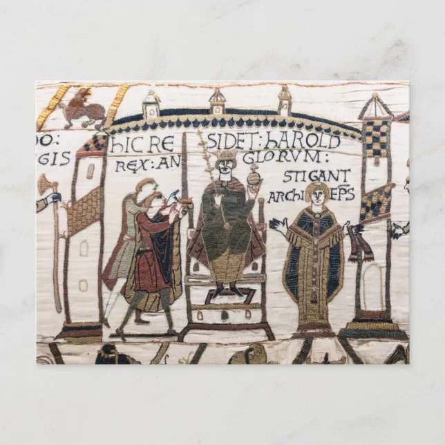 Bayeux Tapestry - King Harold Coronation Postcard | Zazzle