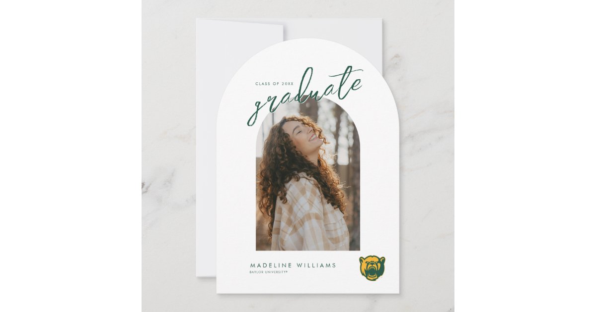 Baylor Bears Head Logo Graduation Invitation | Zazzle