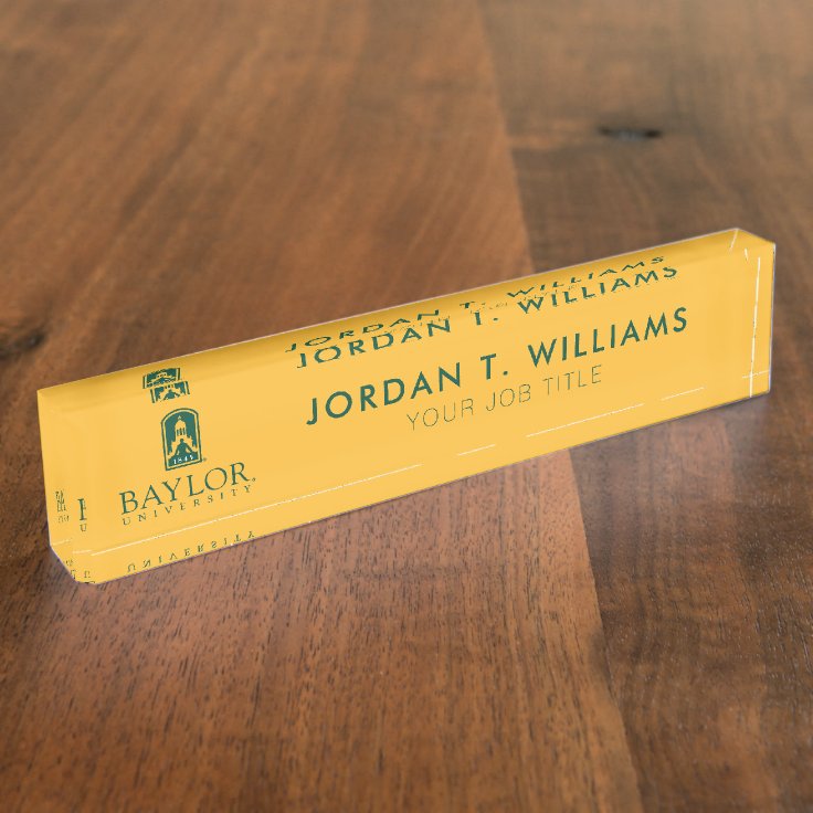 Baylor University Institutional Mark Desk Name Plate | Zazzle