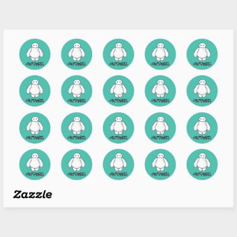 Baymax Green Graphic Classic Round Sticker | Zazzle