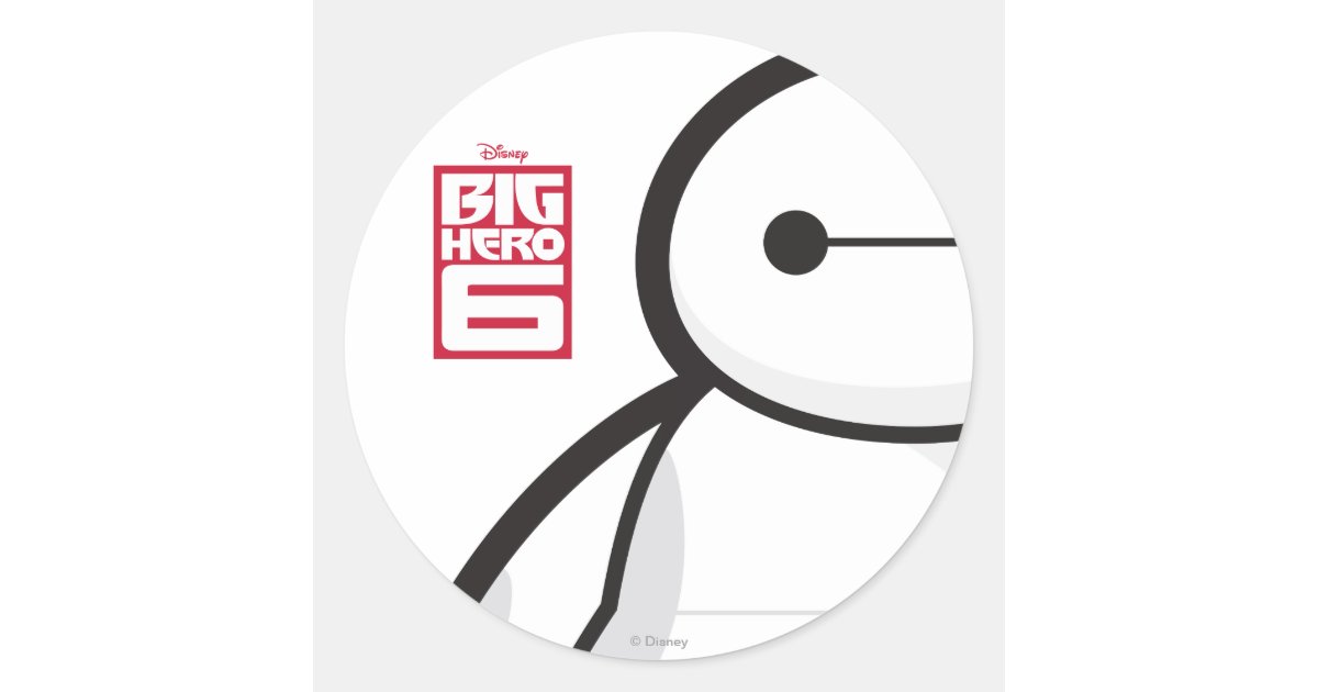 Baymax Standing Classic Round Sticker | Zazzle