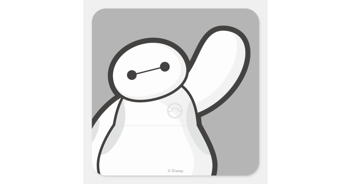 Baymax Waving Square Sticker | Zazzle