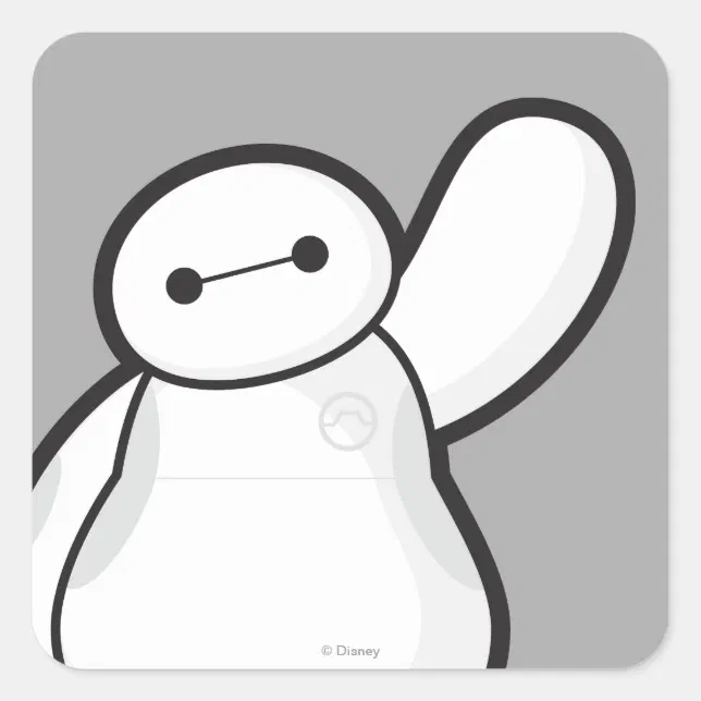 Baymax Waving Square Sticker | Zazzle