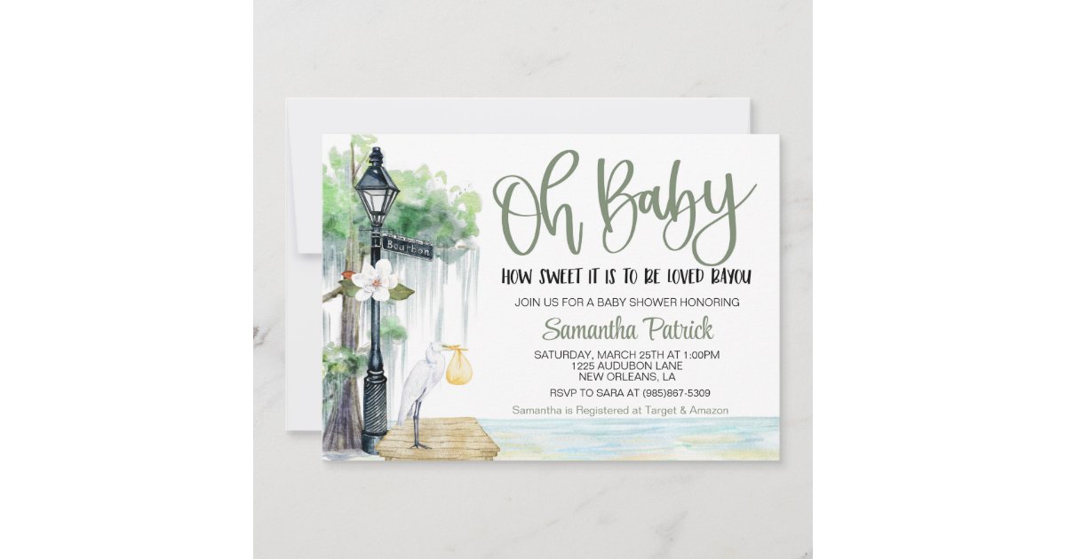 Bayou Swamp Baby Shower Invitation | Zazzle