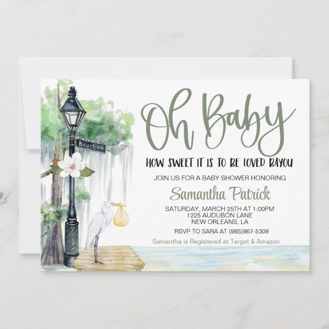 Bayou Swamp Baby Shower Invitation | Zazzle