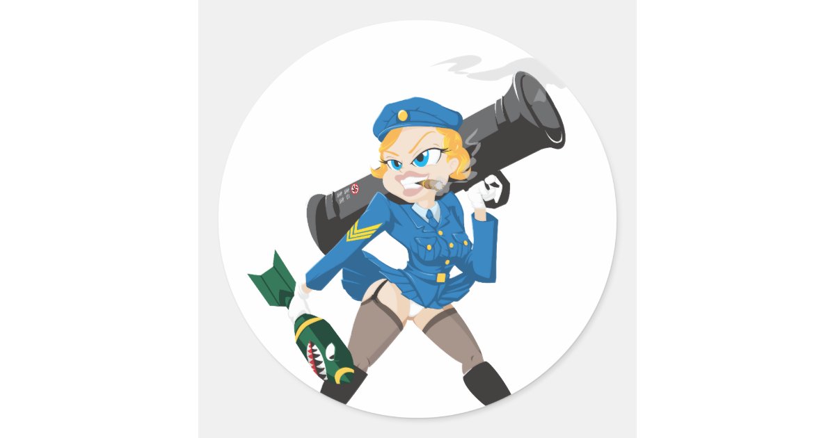 Bazooka Girl Sticker | Zazzle