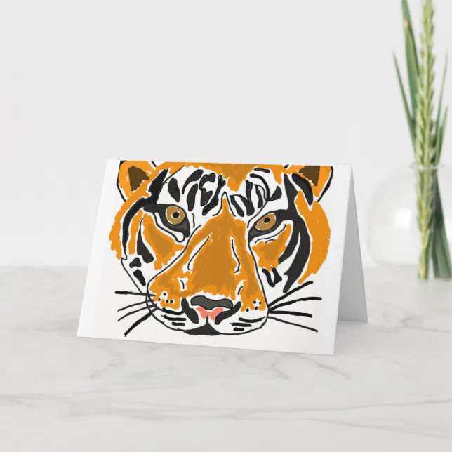 BB- Tiger Cartoon Thank you card | Zazzle