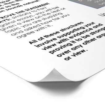 BBF Persuasive Essay structure classroom poster | Zazzle