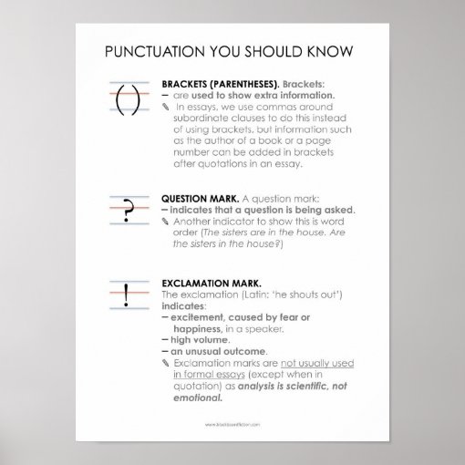 BBF Punctuation IV classroom poster | Zazzle